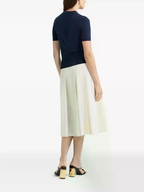 PATOU Pleated Twill Midi Skirt