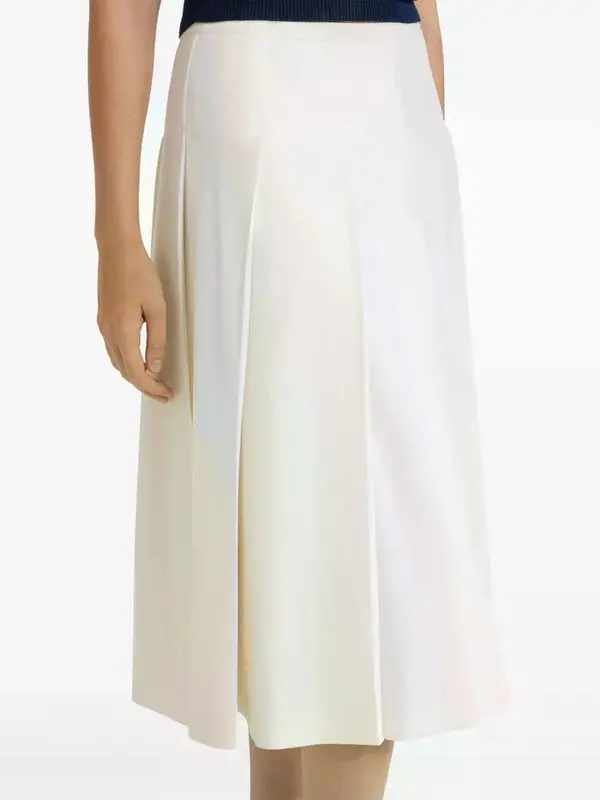 PATOU Pleated Twill Midi Skirt