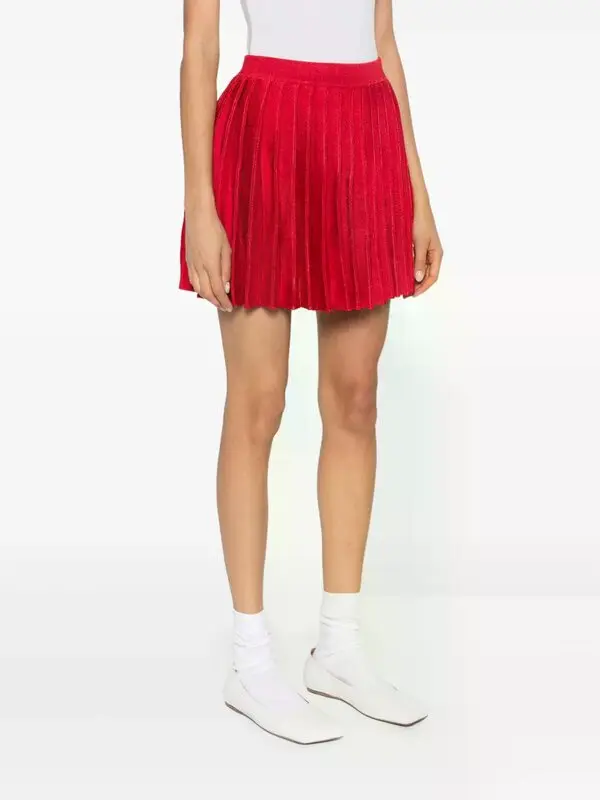 SELF-PORTRAIT Pleated Knit Mini Skirt