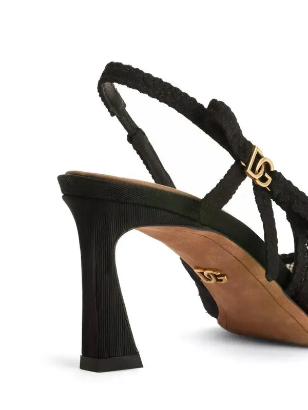 Dolce & Gabbana Lace-appliqué Slingback Pumps