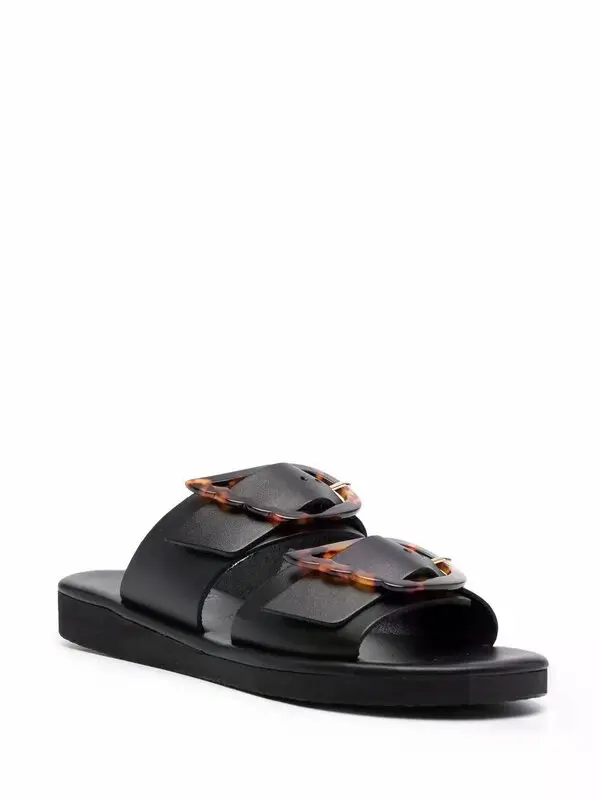 ANCIENT GREEK SANDALS Iaso Oversized-buckle Sandals - Black