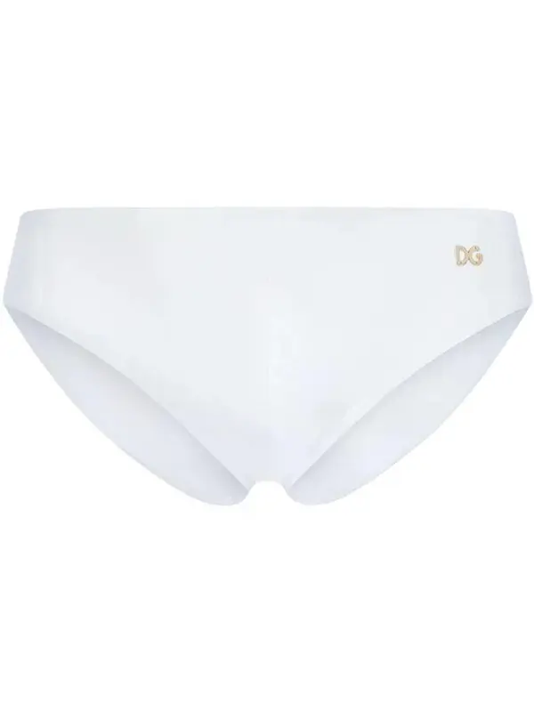 Dolce & Gabbana Logo Tag Bikini Bottom - White