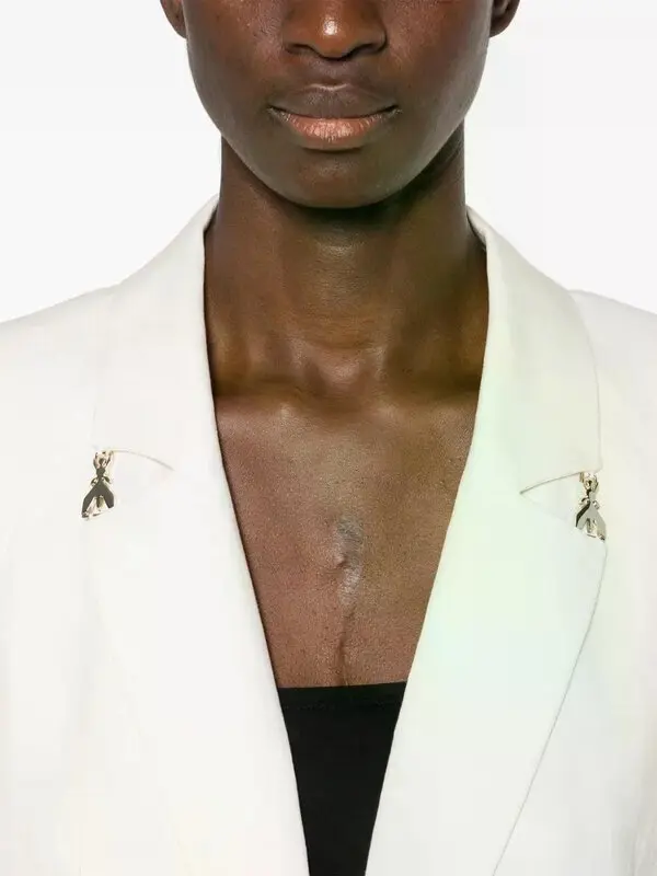 Patrizia Pepe Logo-plaque Detailed Blazer - Neutrals