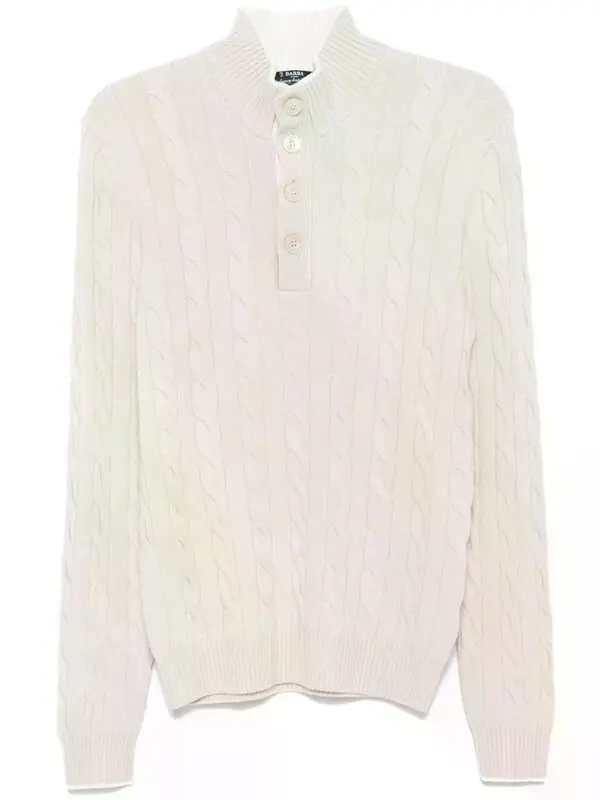 BARBA NAPOLI Virgin Wool Blend Cable Knit Sweater