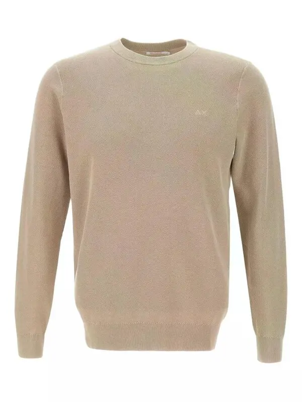 SUN 68 Ribbed Crew-neck Jumper - Neutrals