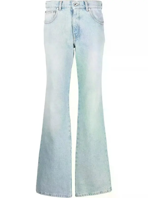 Off-White Bleach Baby Baggy Flared Jeans - Blue