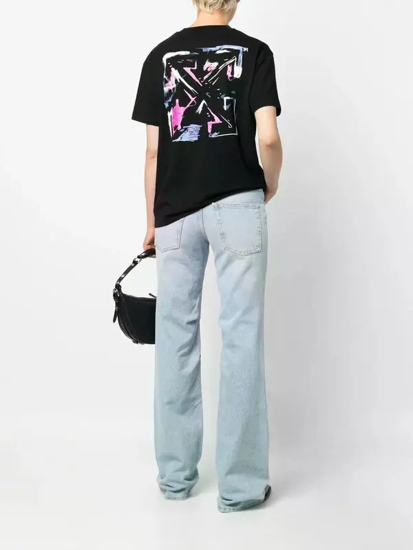 Off-White Bleach Baby Baggy Flared Jeans - Blue