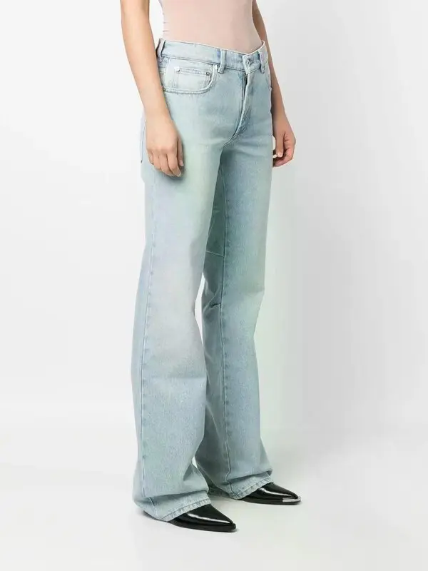Off-White Bleach Baby Baggy Flared Jeans - Blue