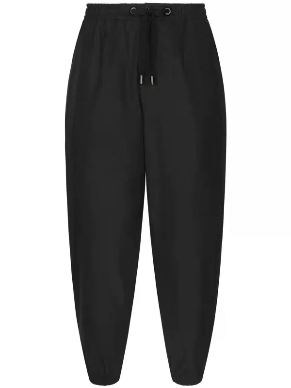 Dolce & Gabbana Drawstring-waist Cotton Track Pants - Black