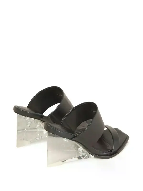 Alexander McQueen 75mm Leather Wedge Sandals - Black