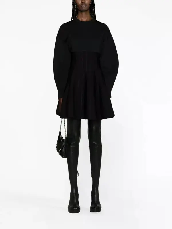 Alexander McQueen Wool-blend Flared Minidress