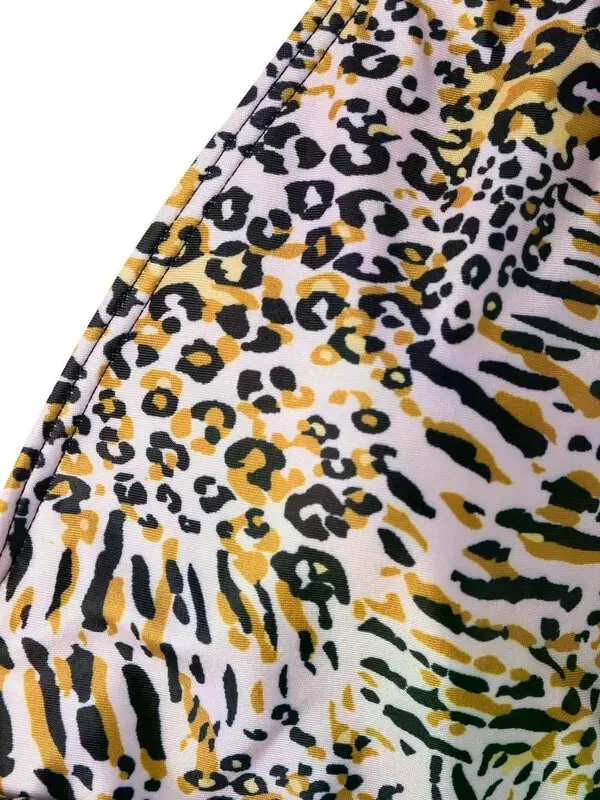 DUSKII Leopard Print V-neck Bikini Top