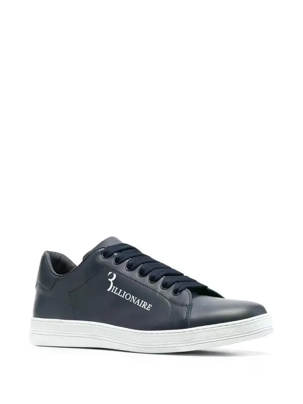 BILLIONAIRE Calf Leather Low-top Sneakers - Blue
