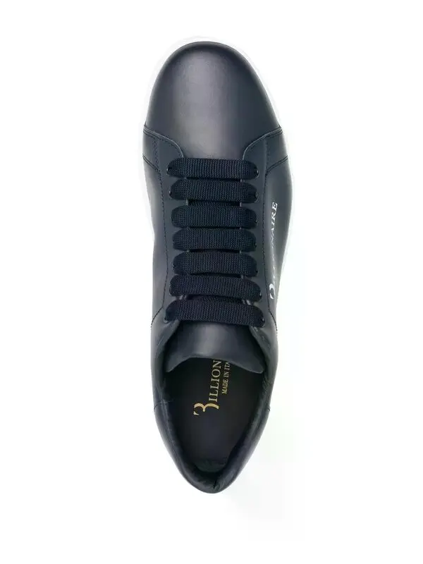 BILLIONAIRE Calf Leather Low-top Sneakers - Blue