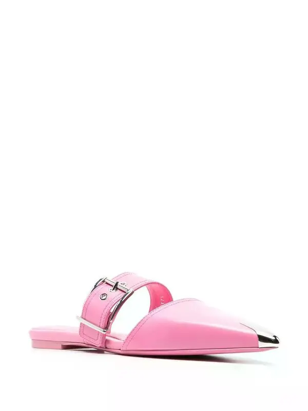 Alexander McQueen Buckled Leather Mules
