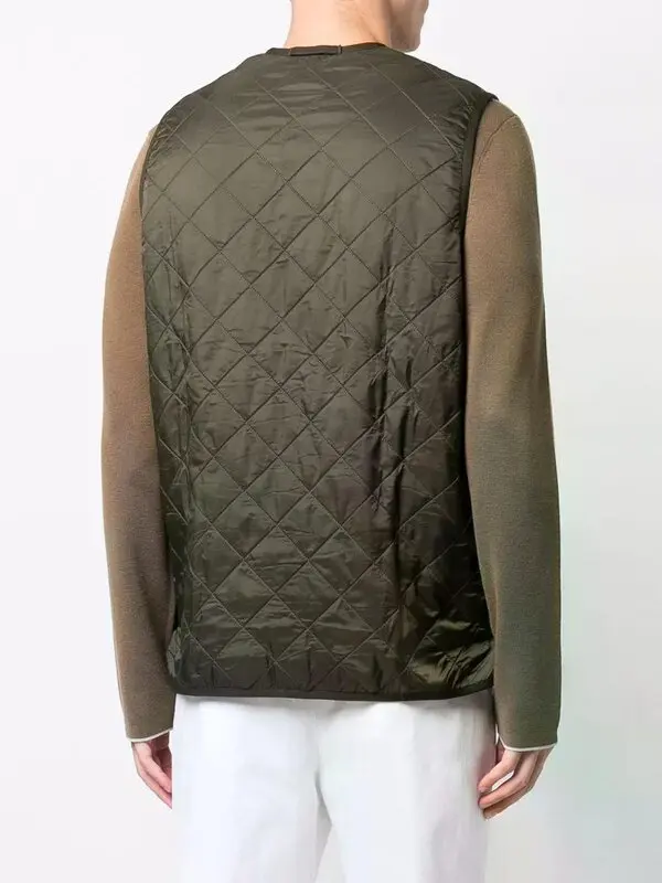 Barbour Quilted Gilet With Pouch Pockets - Green