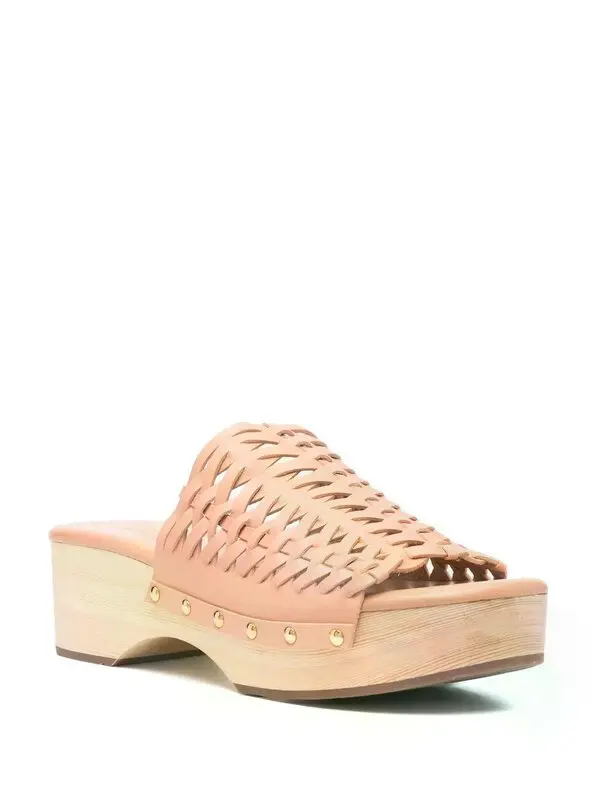 ANCIENT GREEK SANDALS Woven Leather Clogs