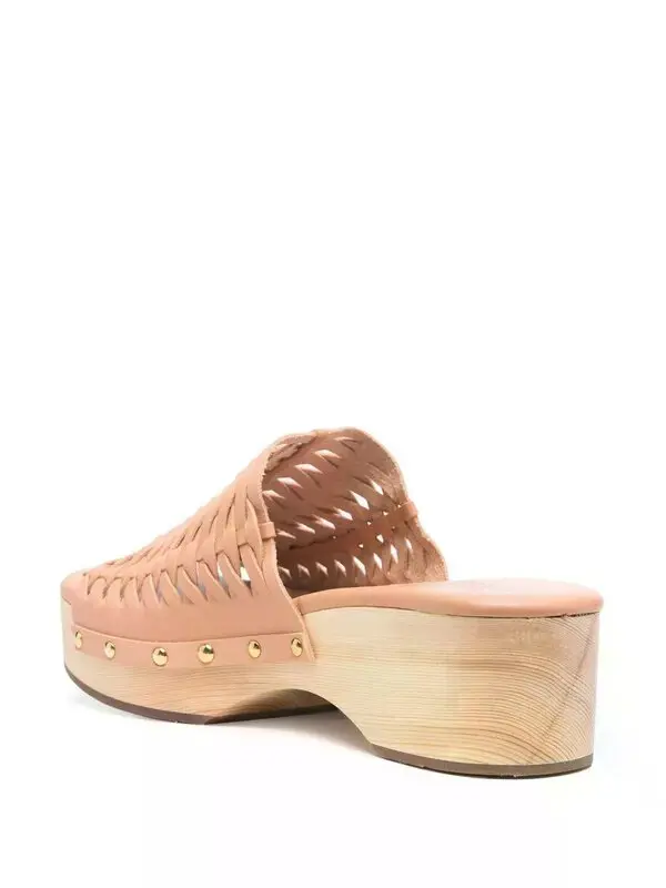 ANCIENT GREEK SANDALS Woven Leather Clogs