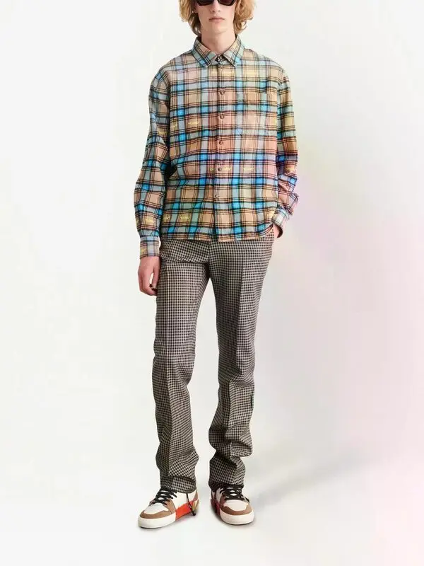 Off-White Check-print Long-sleeve Shirt
