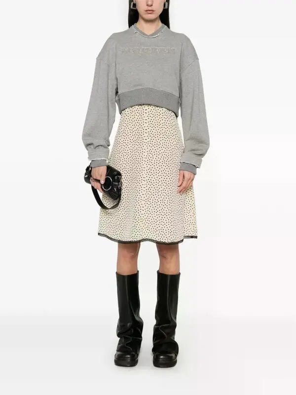 Alexander McQueen Logo-lettering Cropped Sweatshirt