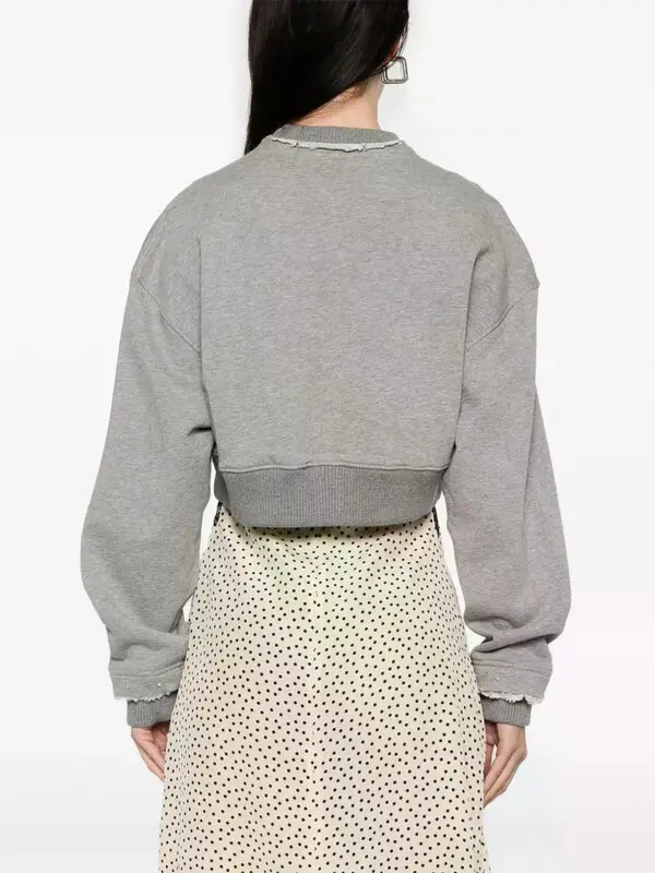 Alexander McQueen Logo-lettering Cropped Sweatshirt