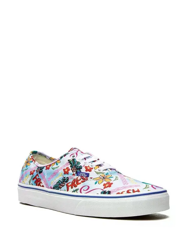 VANS Authentic Market Graphic Print Canvas Sneakers - White