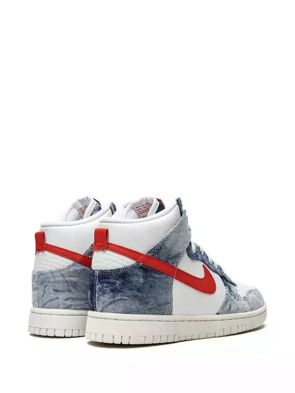 Nike Dunk High Washed Denim Sneakers - Blue