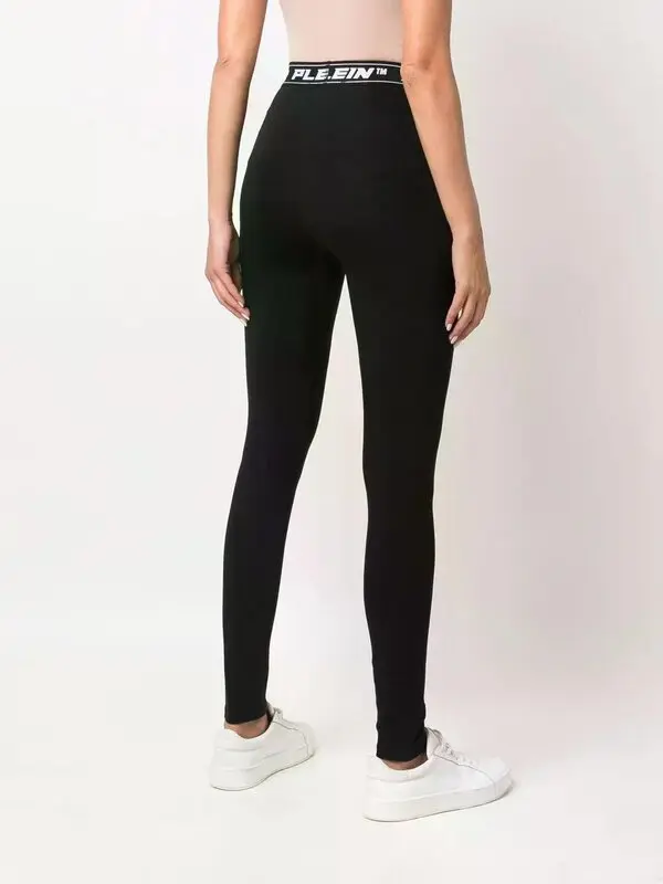 Philipp Plein Logo-waistband Leggings