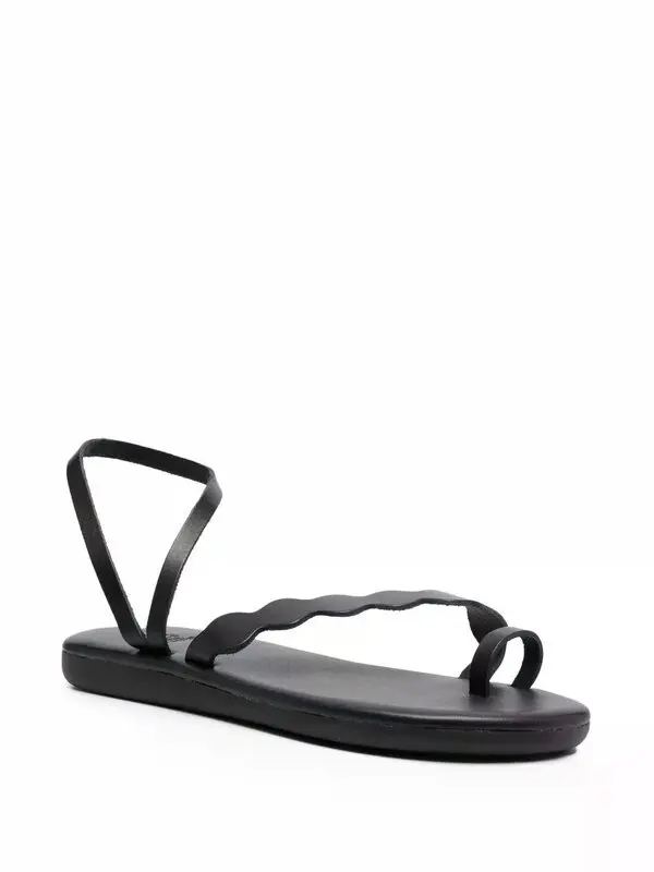 ANCIENT GREEK SANDALS Koralia Leather Flat Sandals - Black
