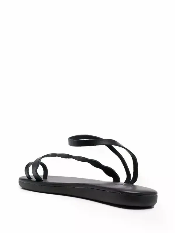 ANCIENT GREEK SANDALS Koralia Leather Flat Sandals - Black