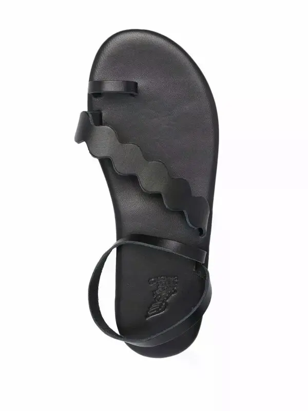 ANCIENT GREEK SANDALS Koralia Leather Flat Sandals - Black