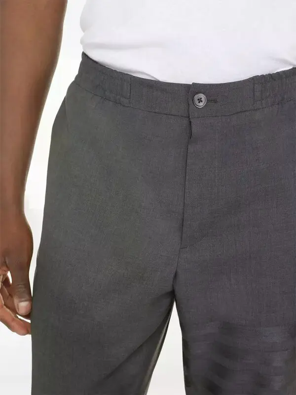 Thom Browne Cropped Tailored Trousers With Signature 4-bar Stripe