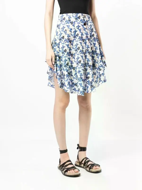 BAMBAH Asymmetric Floral-print Skirt