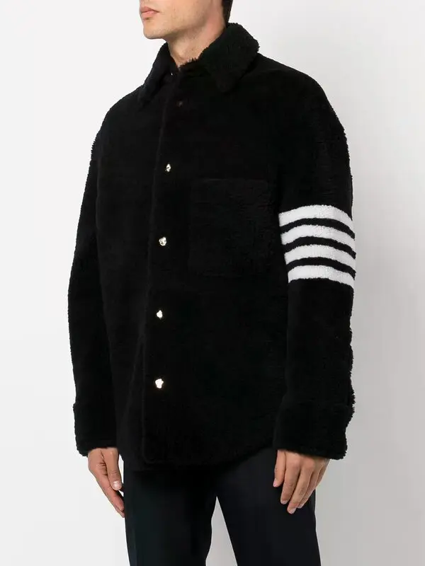 Thom Browne 4-bar Shearling Jacket - Blue