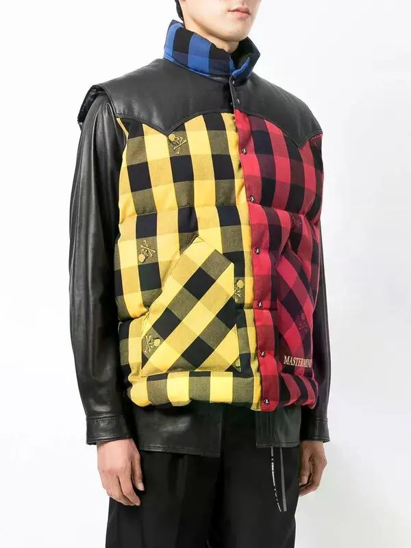 MASTERMIND WORLD Padded Check-print Gilet