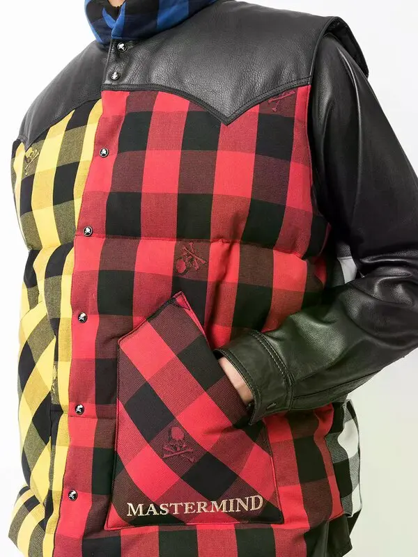 MASTERMIND WORLD Padded Check-print Gilet