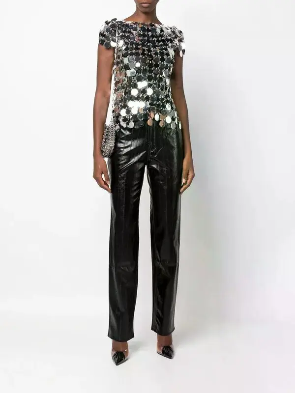 Rabanne Metallic Disks Short Sleeved Top