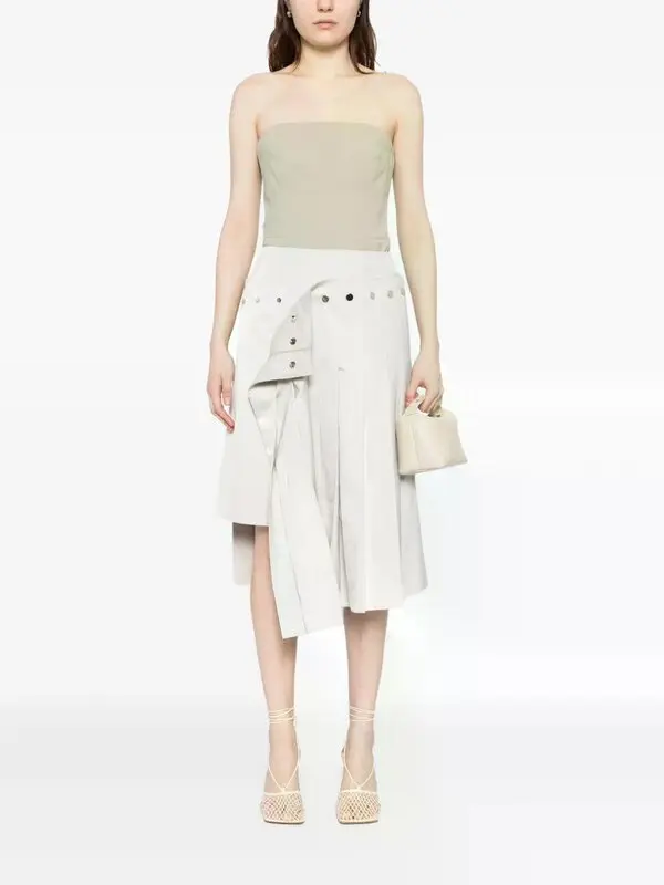 Rokh Double-layered Pleated Skirt - Neutrals