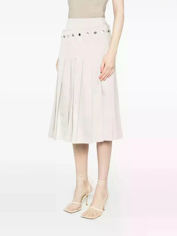 Rokh Double-layered Pleated Skirt - Neutrals