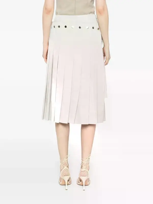 Rokh Double-layered Pleated Skirt - Neutrals