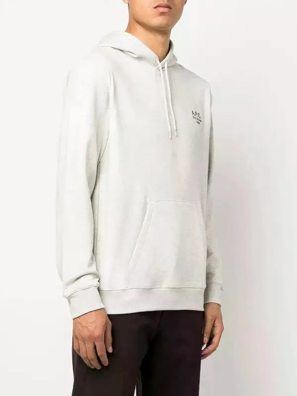 A.p.c. Logo-print Pullover Hoodie - Neutrals