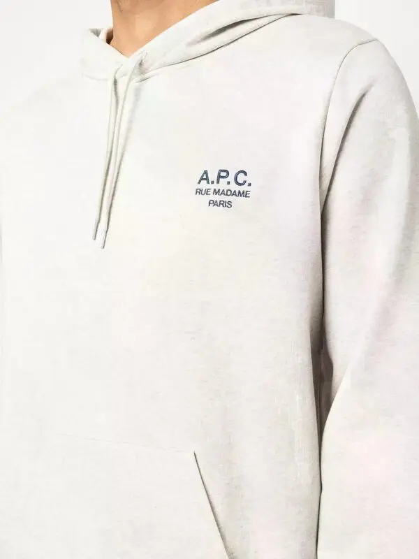 A.p.c. Logo-print Pullover Hoodie - Neutrals