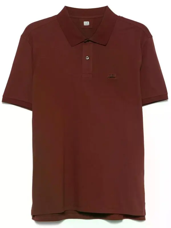 C.P. COMPANY Logo-patch Polo Shirt - Brown