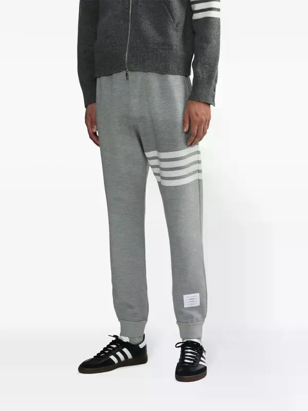 Thom Browne Ottoman Rib 4-bar Stripe Track Pants - Grey