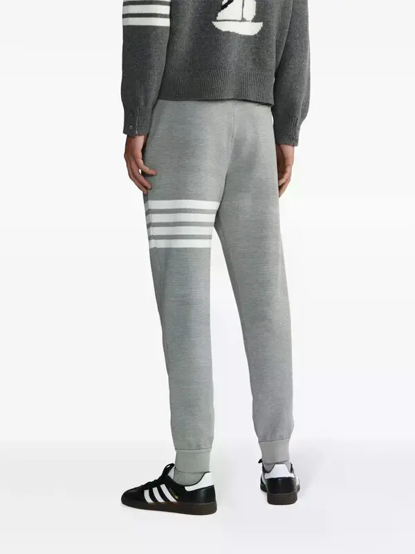 Thom Browne Ottoman Rib 4-bar Stripe Track Pants - Grey