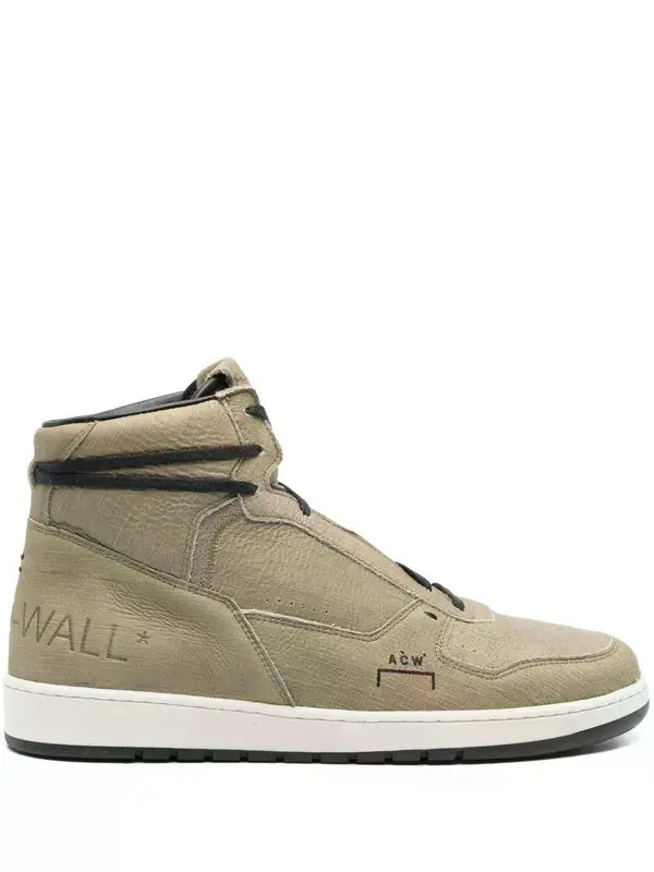 A-COLD-WALL* High-top Leather Sneakers - Green