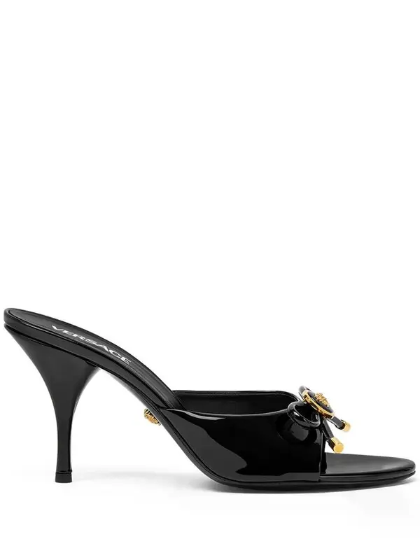 Versace 85mm Opera Bow Mules - Black