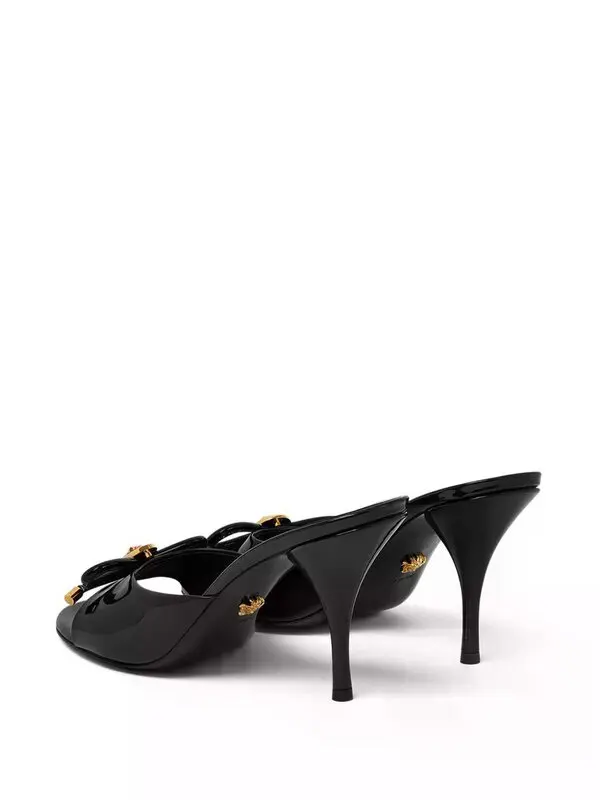 Versace 85mm Opera Bow Mules - Black