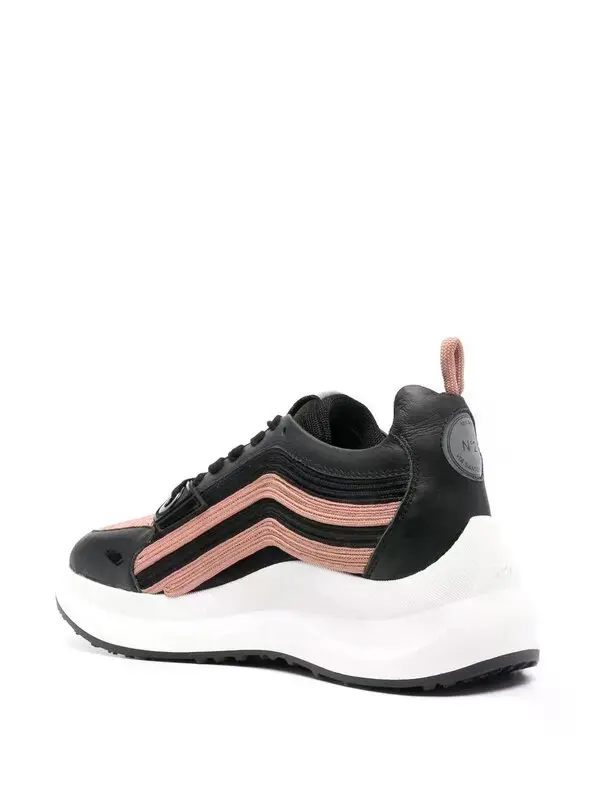 N°21 Low-top Panelled Leather Sneakers