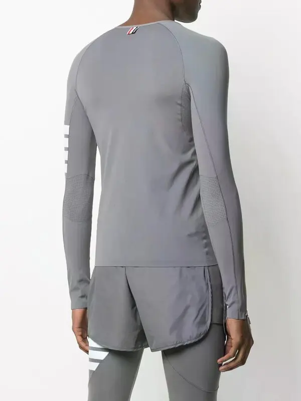 Thom Browne 4-bar Stripe Lightweight Compress Top - Grey